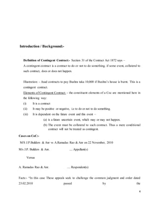 Foundation of insurance law is a contingent contract | DOCX | Life ...