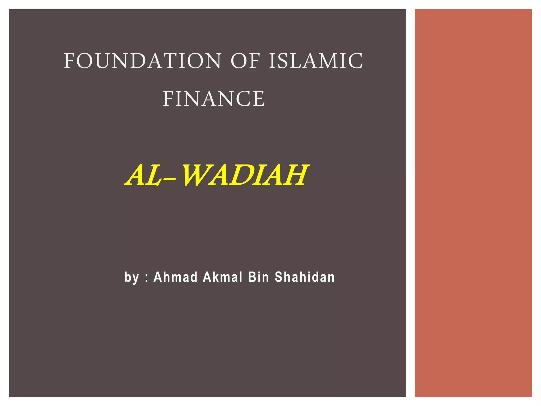 Al-Wadiah | PPTX