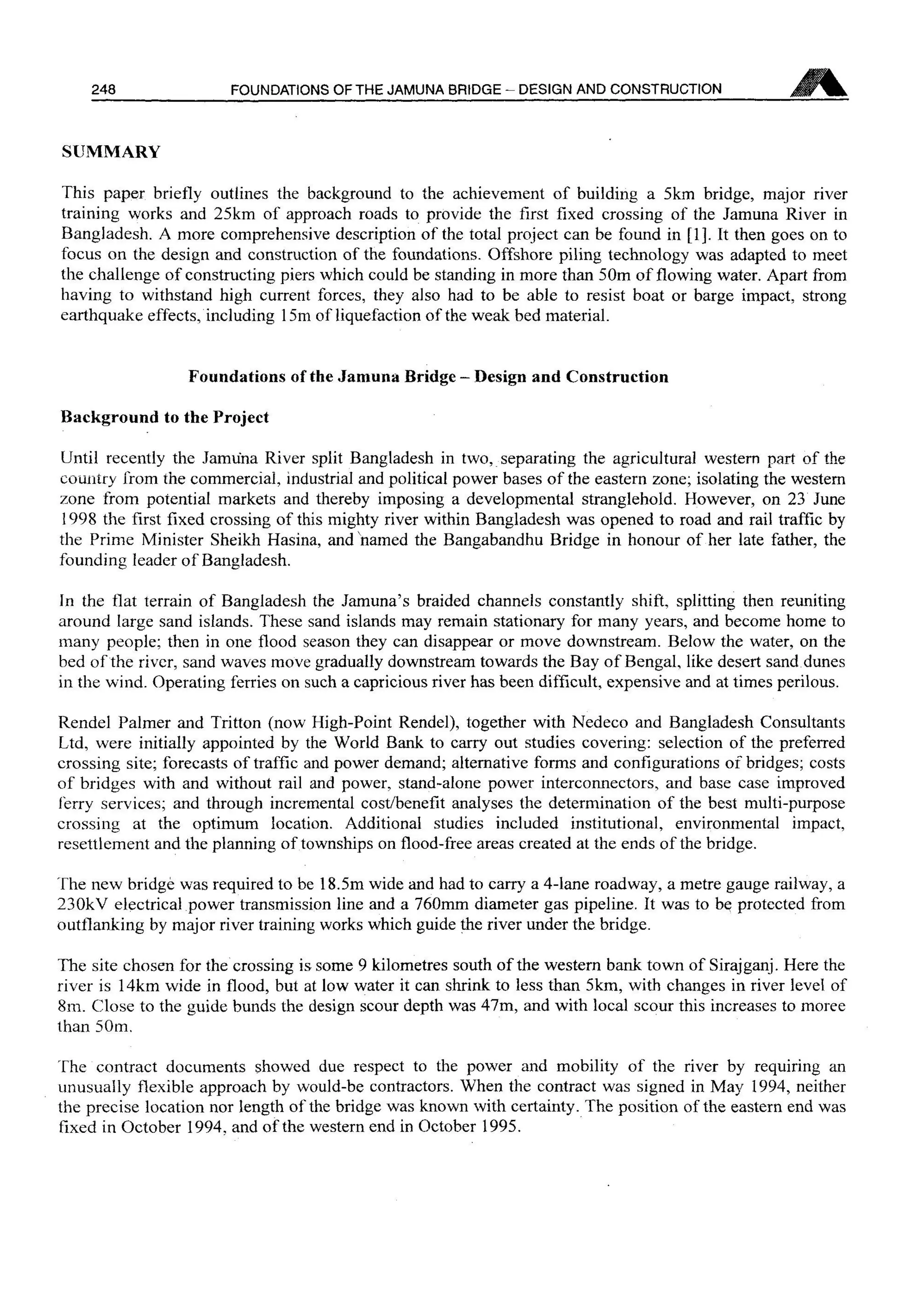 Foundation of Jamuna Bridge , method construction | PDF