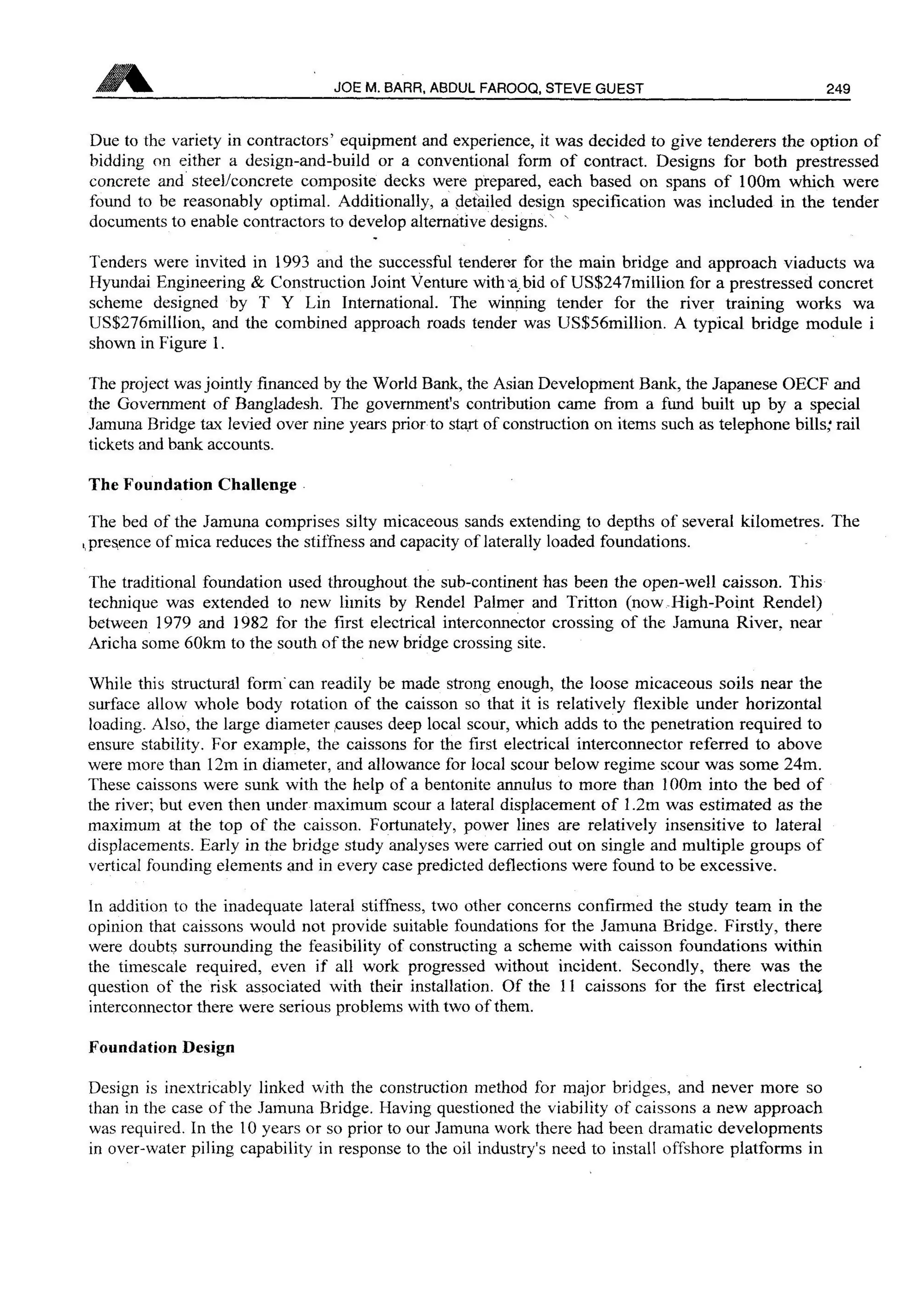 Foundation of Jamuna Bridge , method construction | PDF