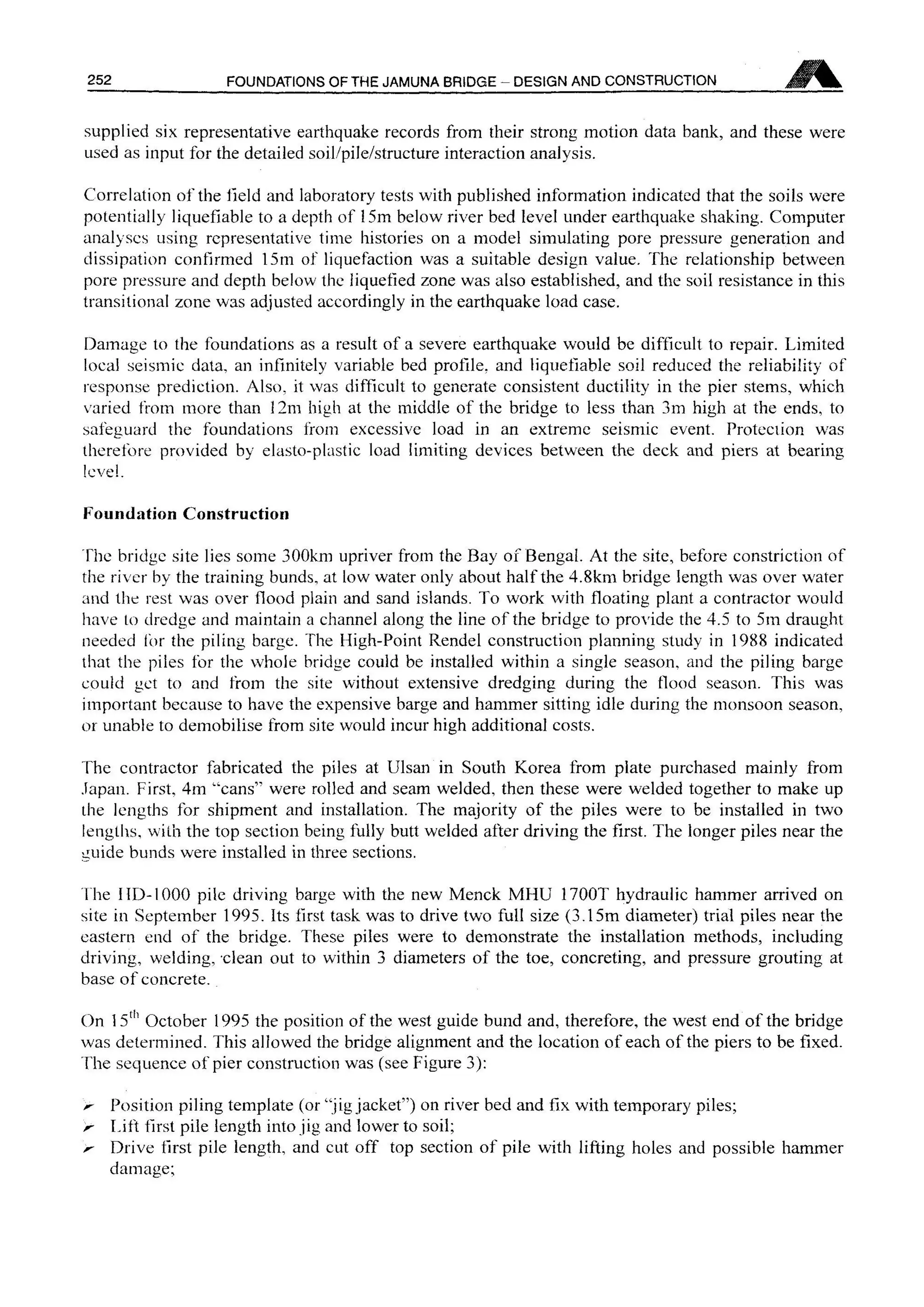 Foundation of Jamuna Bridge , method construction | PDF