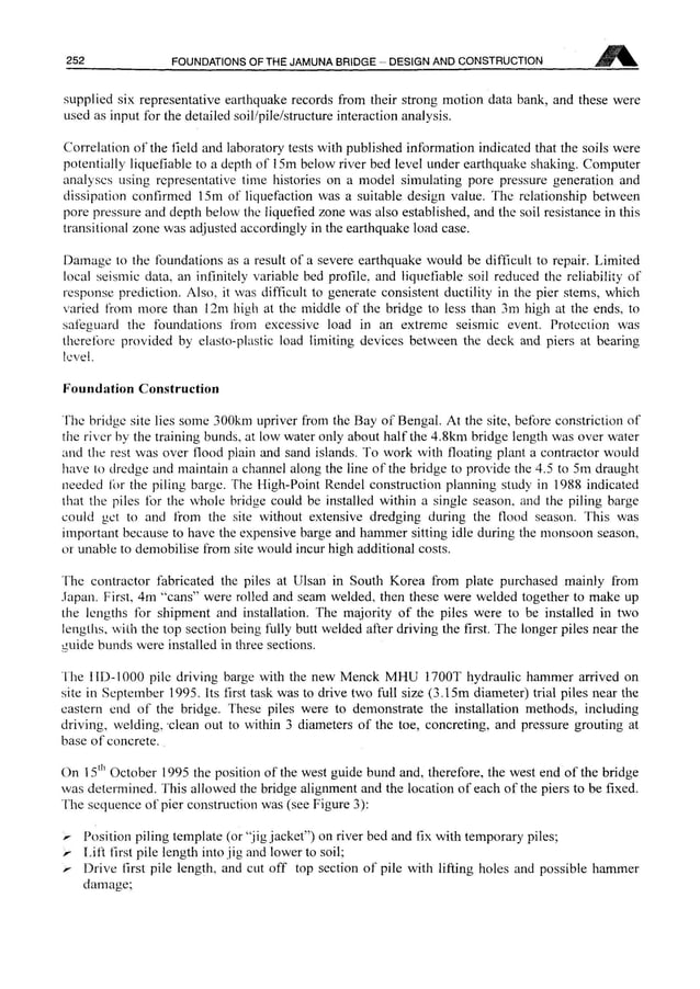 Foundation of Jamuna Bridge , method construction | PDF