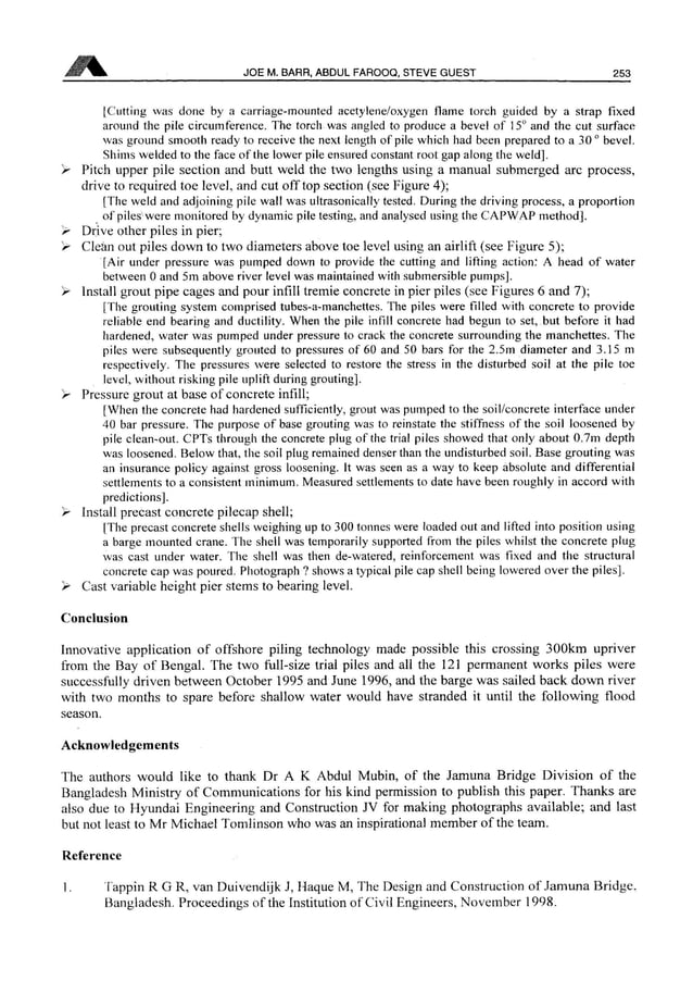 Foundation of Jamuna Bridge , method construction | PDF