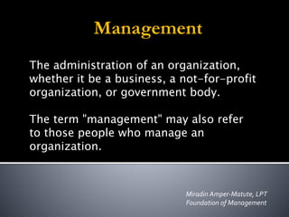 Foundation of management Chapter 1 | PPTX