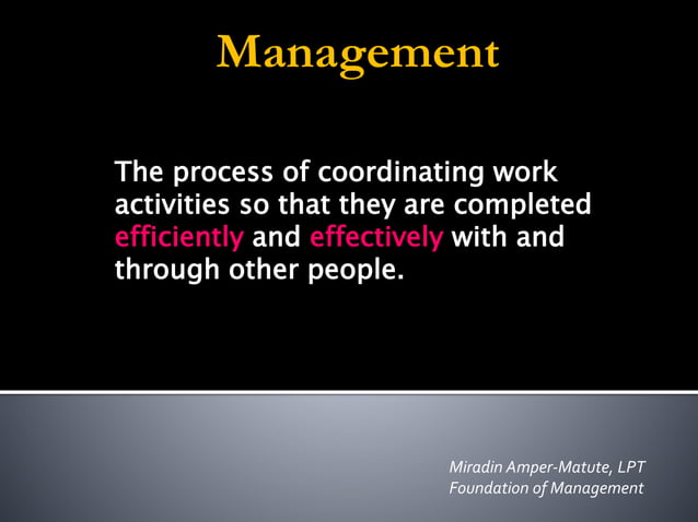 Foundation of management Chapter 1 | PPT