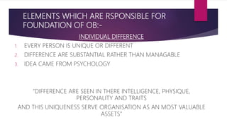 Foundation of organizational behavior | PPTX