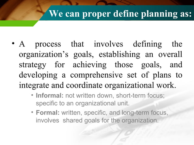 Foundation of planning | PPT