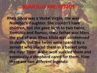 Foundation of rome - Italian legend | PPTX