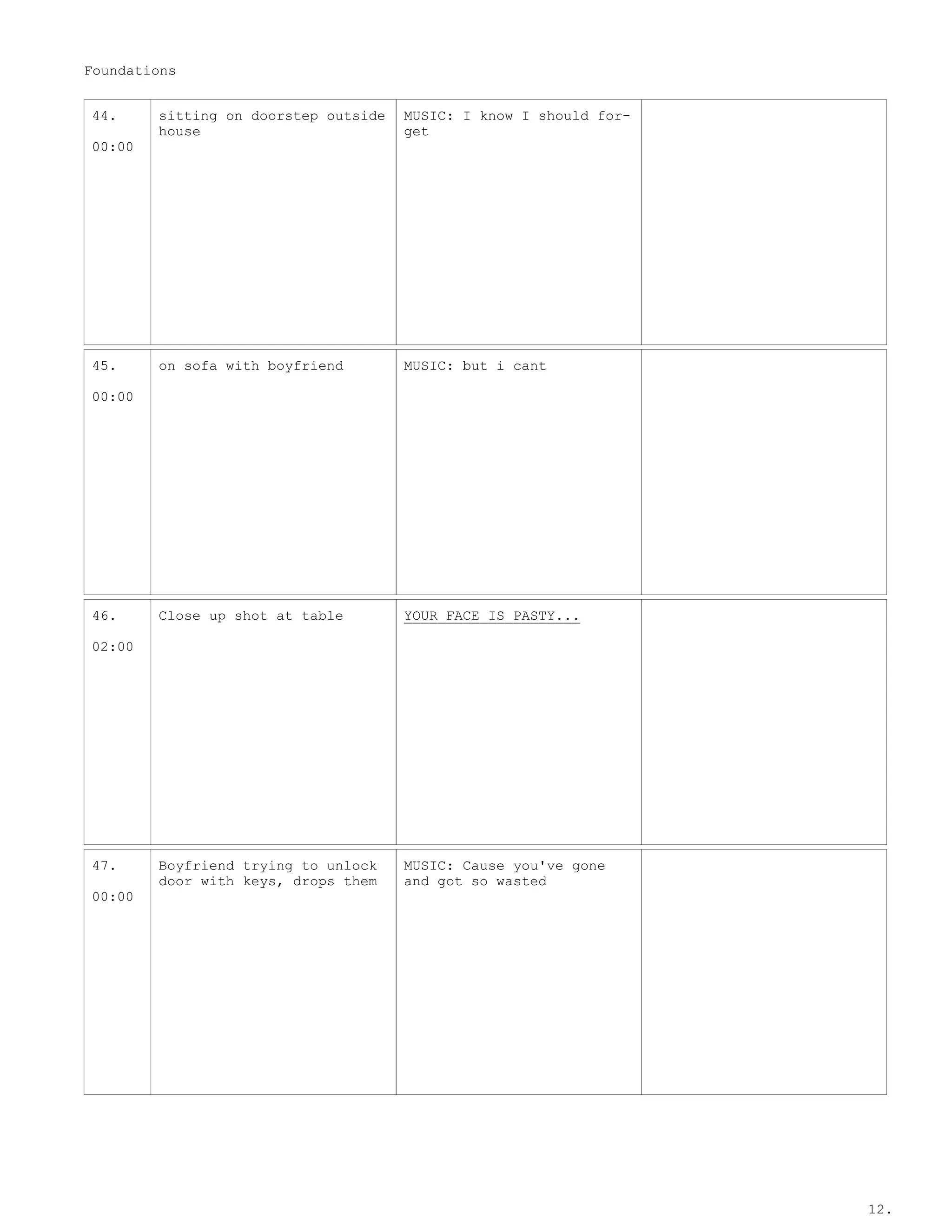 Foundations 2 MV script draft 2 Lola Morris | PDF