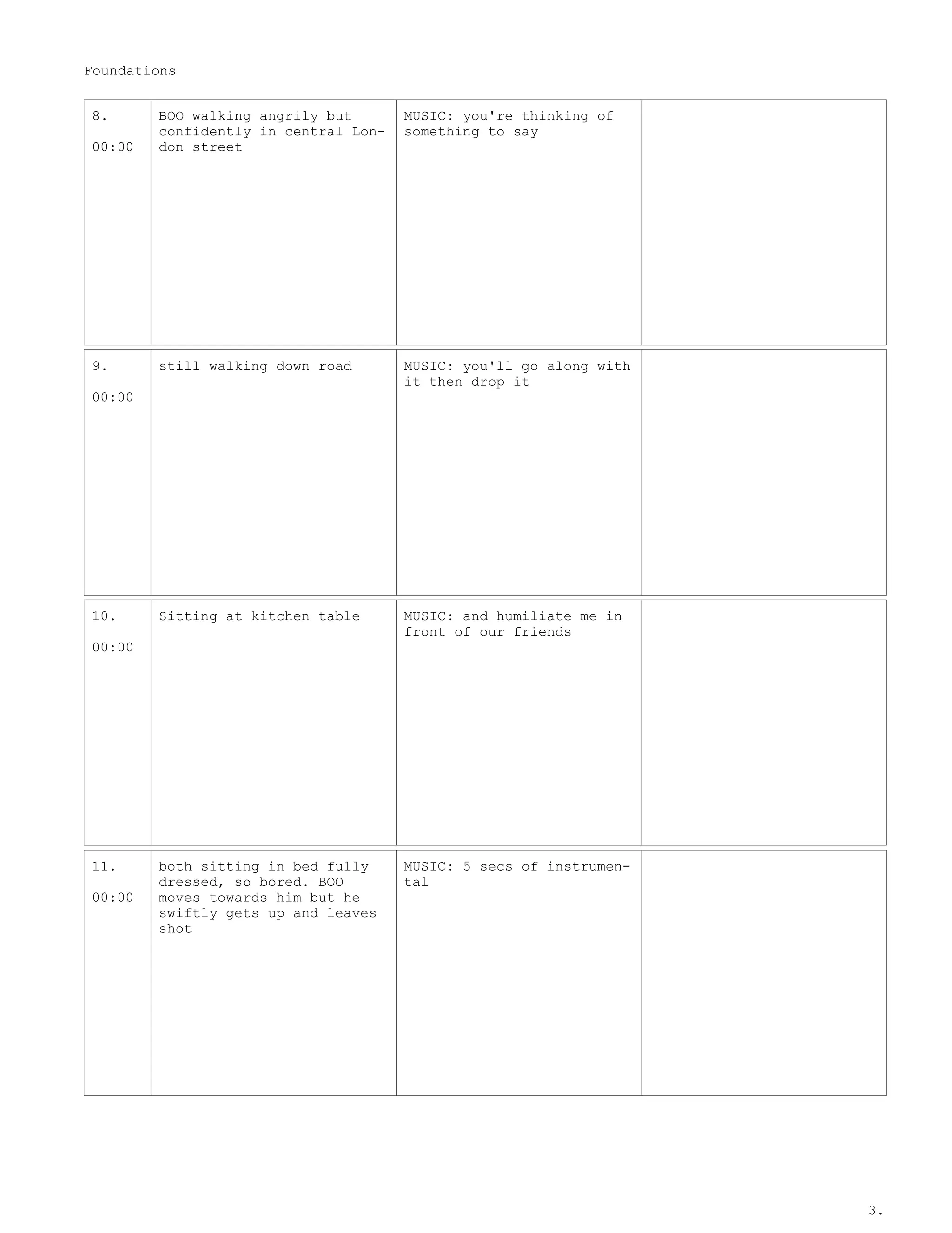 Foundations 2 MV script draft 2 Lola Morris | PDF