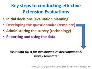 Basics of Extension Evaluation (Foundations Course 2019) | PPTX