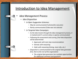 Innovation Foundations Course 102 - Idea Management Concepts | PPT