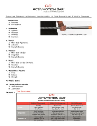 ActivMotion Bar Foundations Course Outline | PDF