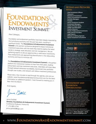 Foundations & Endowments Investment Summit Agenda | PDF