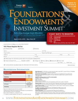 Foundations & Endowments Investment Summit Agenda | PDF