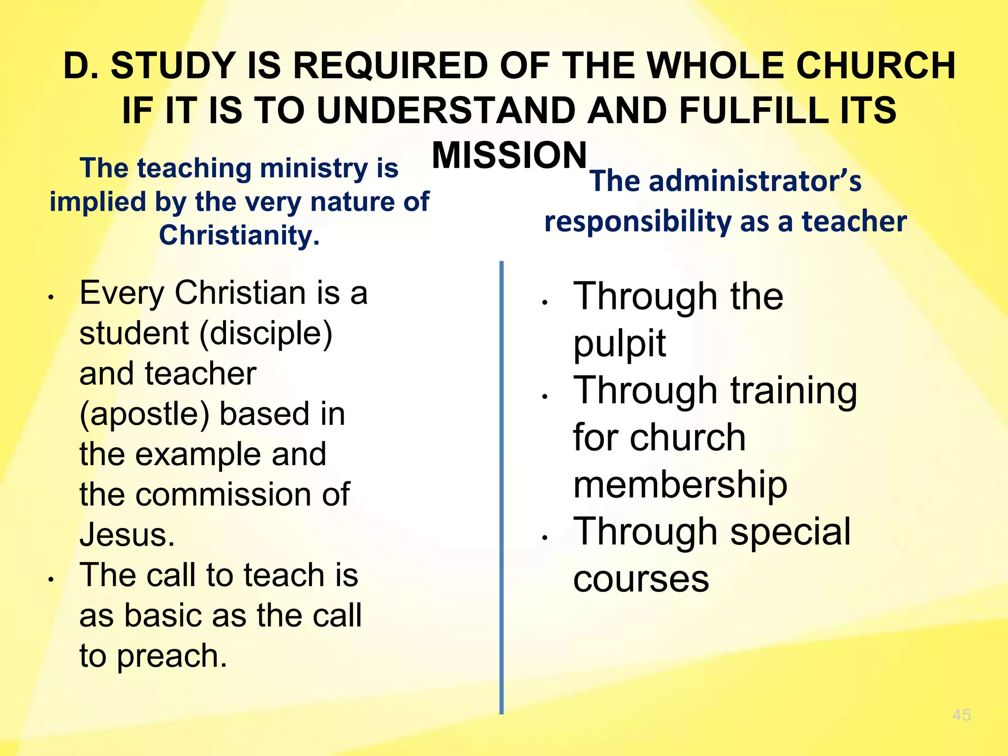 FOUNDATIONS FOR PURPOSEFUL CHURCH ADMINISTRATION (Lecture).ppt
