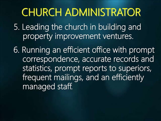 FOUNDATIONS FOR PURPOSEFUL CHURCH ADMINISTRATION (Lecture).ppt