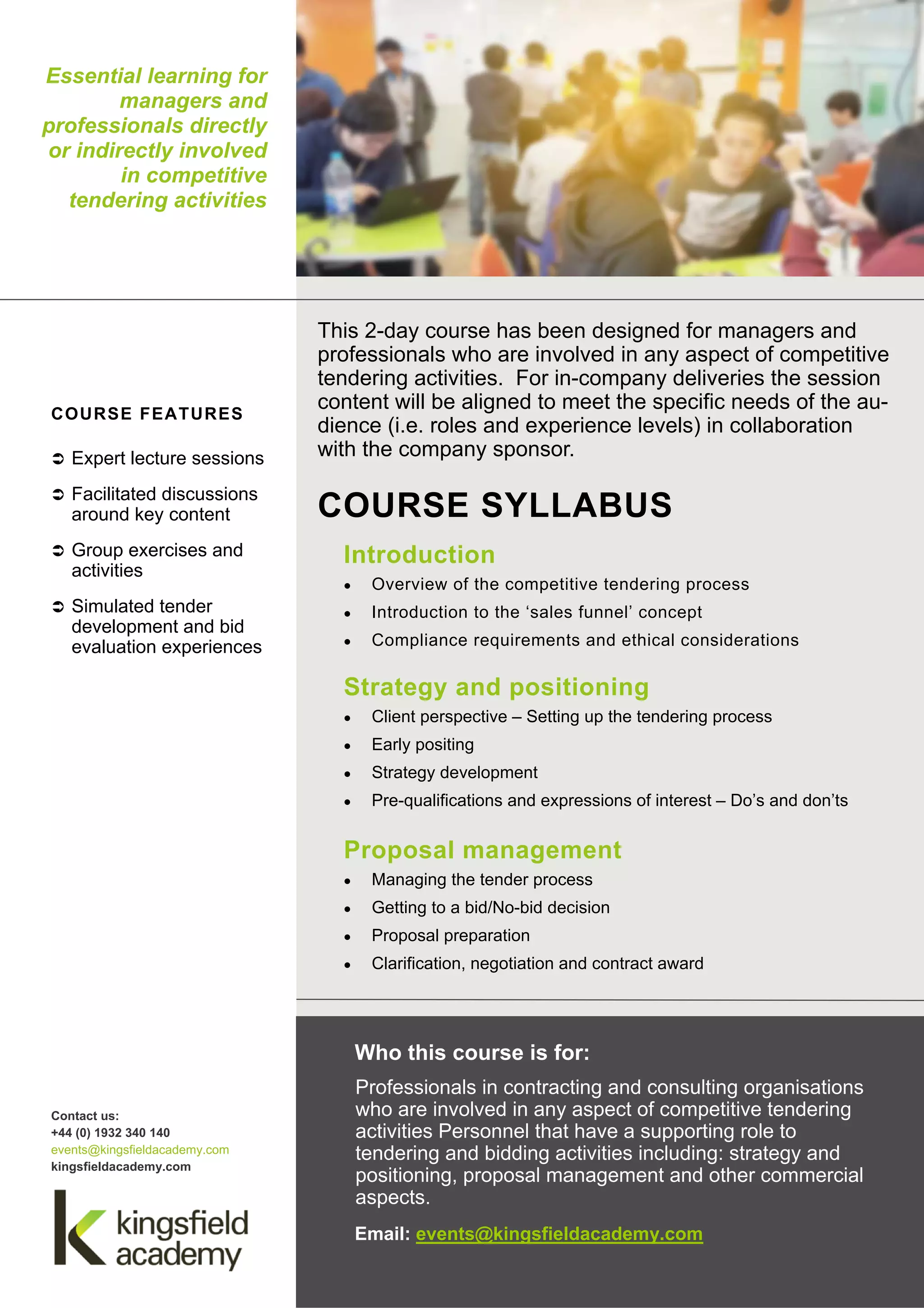 Foundations in competitive tendering | PDF