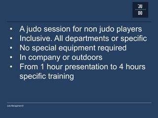 Foundations judo management training | PPTX