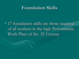 Foundation skills | PPT
