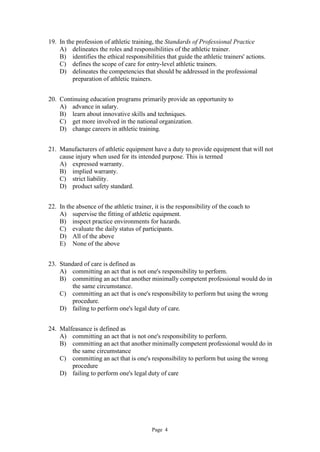 Foundations of Athletic Training Prevention, Assessment, and Management ...