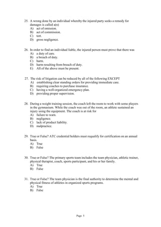 Foundations of Athletic Training Prevention, Assessment, and Management ...