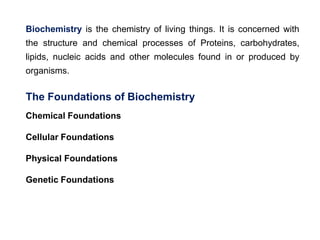 Foundations of biochemistry | PPT