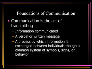 Foundations of communication | PPT