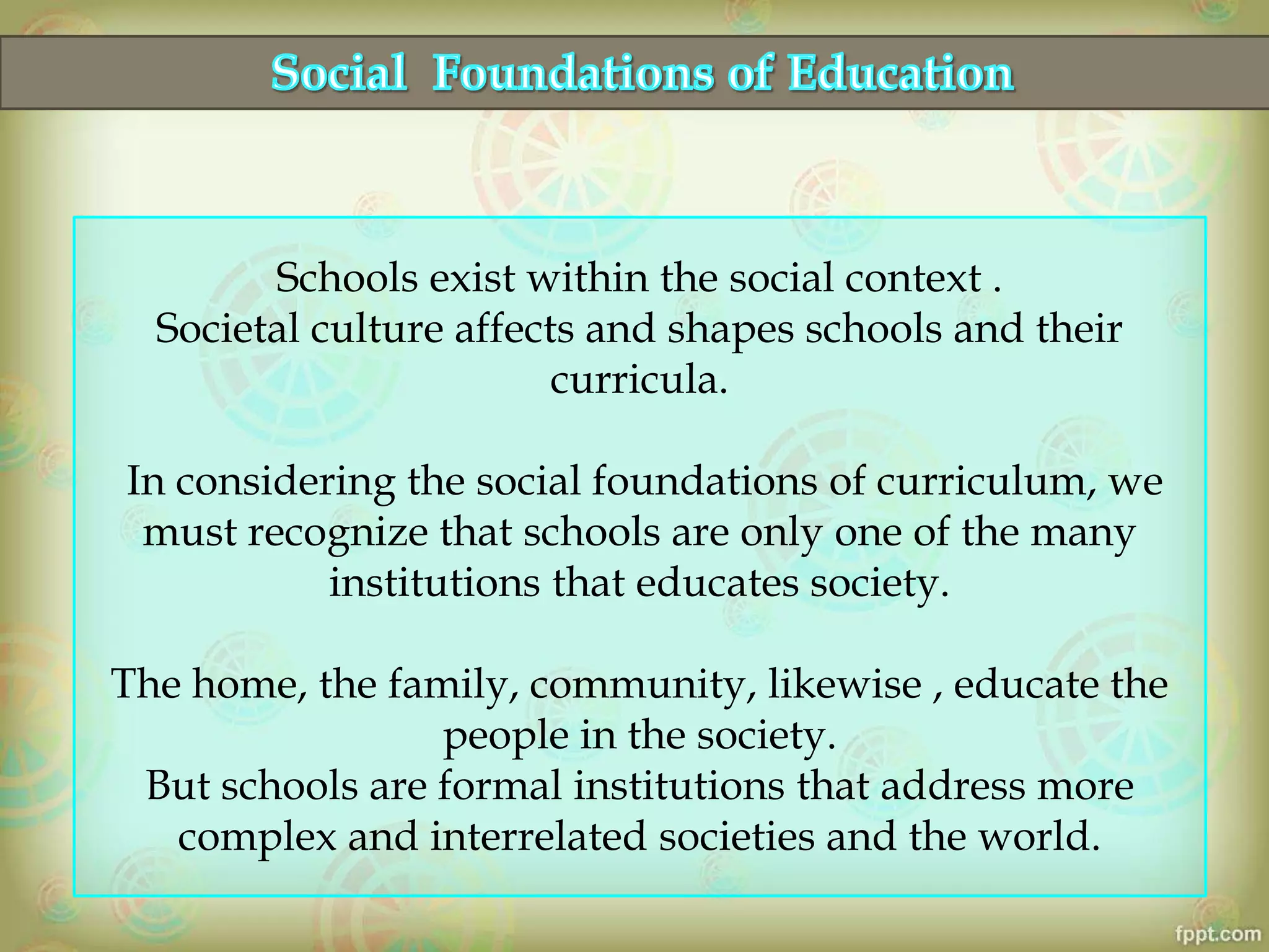Foundations of curriculum | PPTX