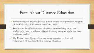 Foundations of distance education | PPTX | Online Education | Education
