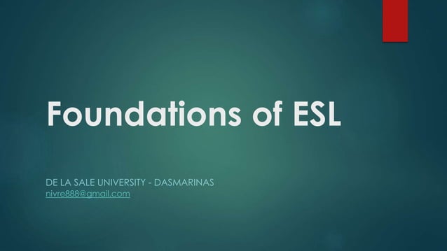 Foundations of ESL | PPTX