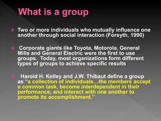 Foundations of group behaviour | PPTX