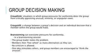 Foundations of individual decision making, groups, teams | PPT