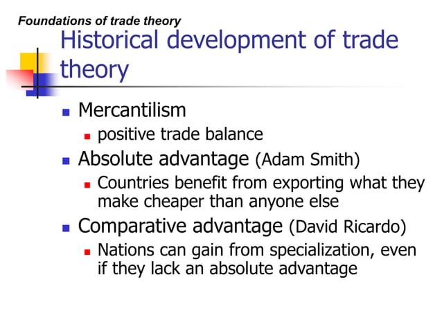 Foundations of Modern Trade Theory | PPT