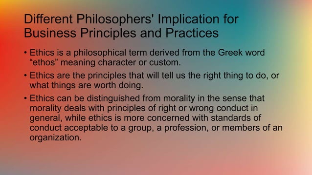 Foundations of the principles of business ethics | PPTX | Religion & Spirituality