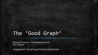 Foundation Unit -- The ‘Good Graph’.pptx