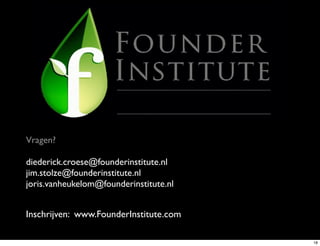 Over Founder Institute Amsterdam | PDF