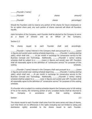 FOUNDER AGREEMENT | PDF