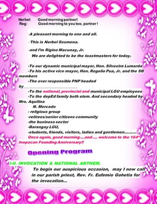 Founding anniversary script 2016 (macunay,rigino) | DOCX