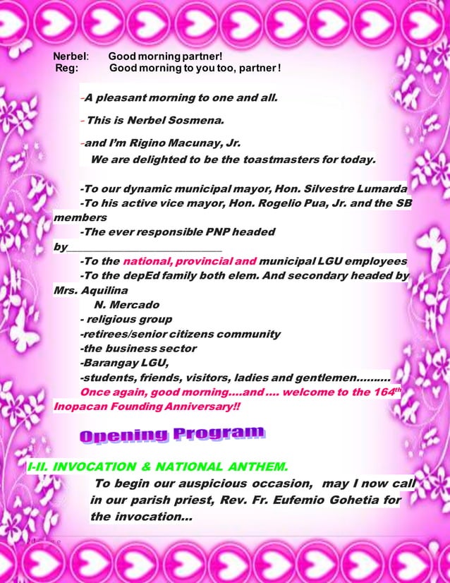 Founding anniversary script 2016 (macunay,rigino) | DOCX | National ...