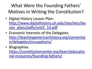 Founding Fathers and Economics | PPT