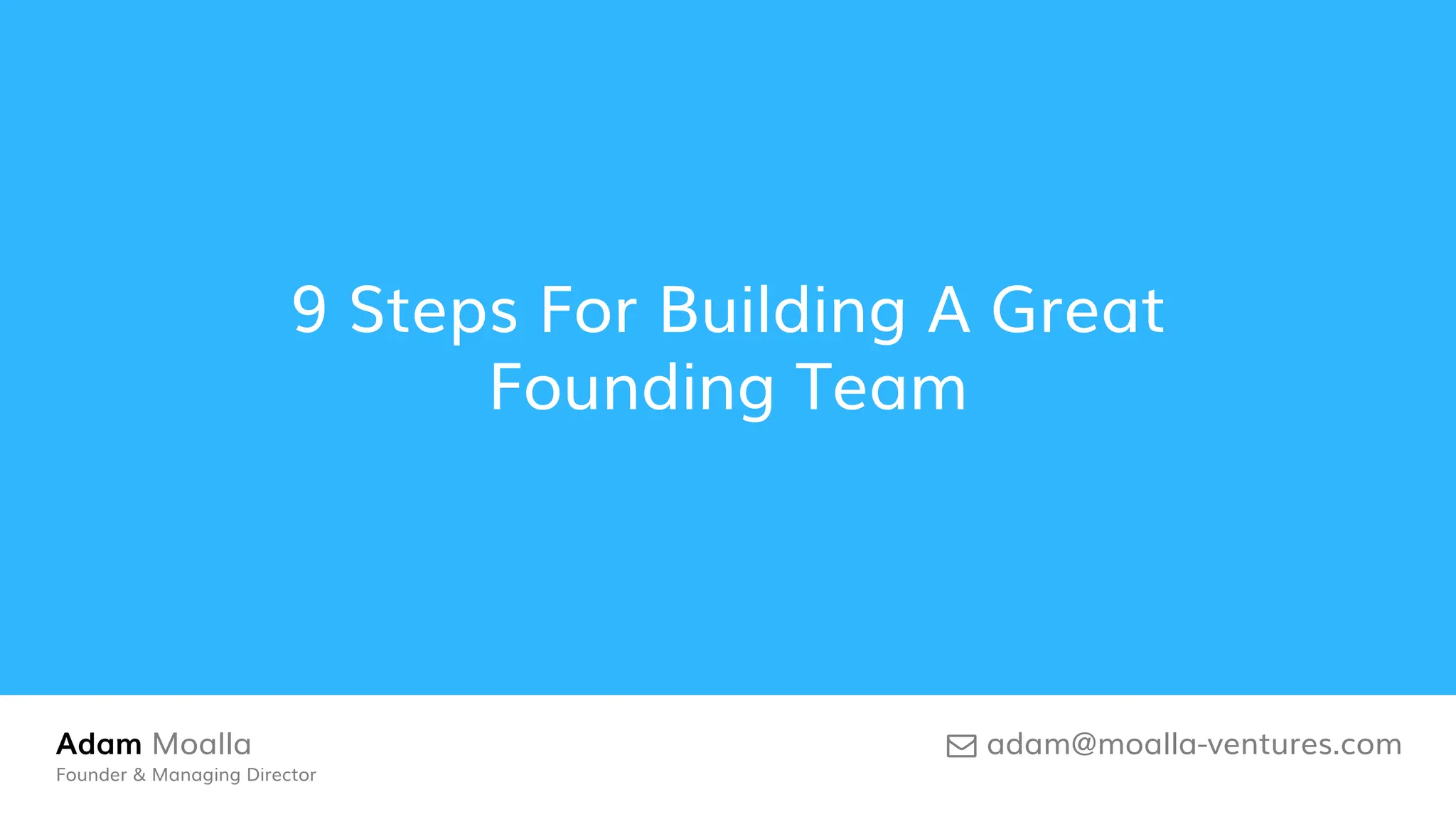 9 Steps For Building Winning Founding Team | PDF