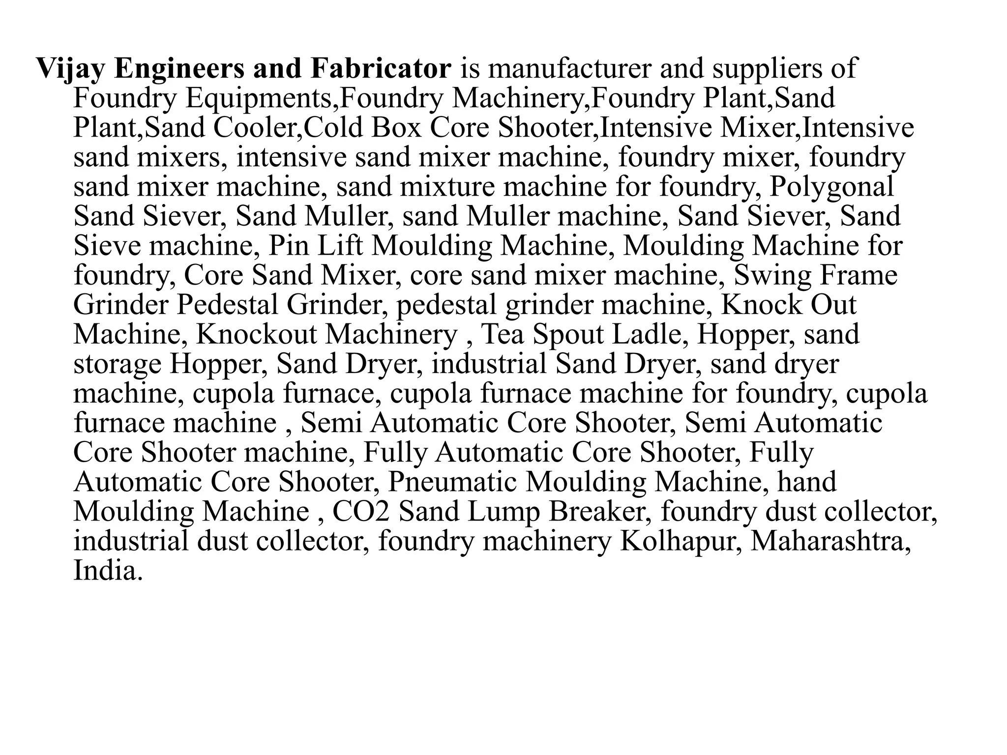 Foundryequipment | PPTX