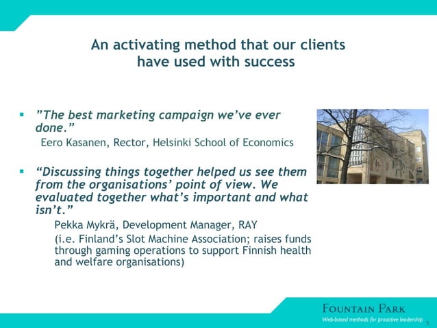 Fountain Park Wisdom Signals | PPT