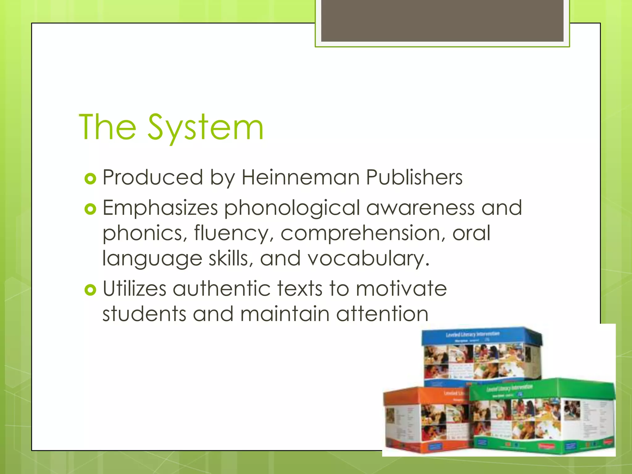 Fountas & Pinnell - Leveled Literacy Intervention | PPTX