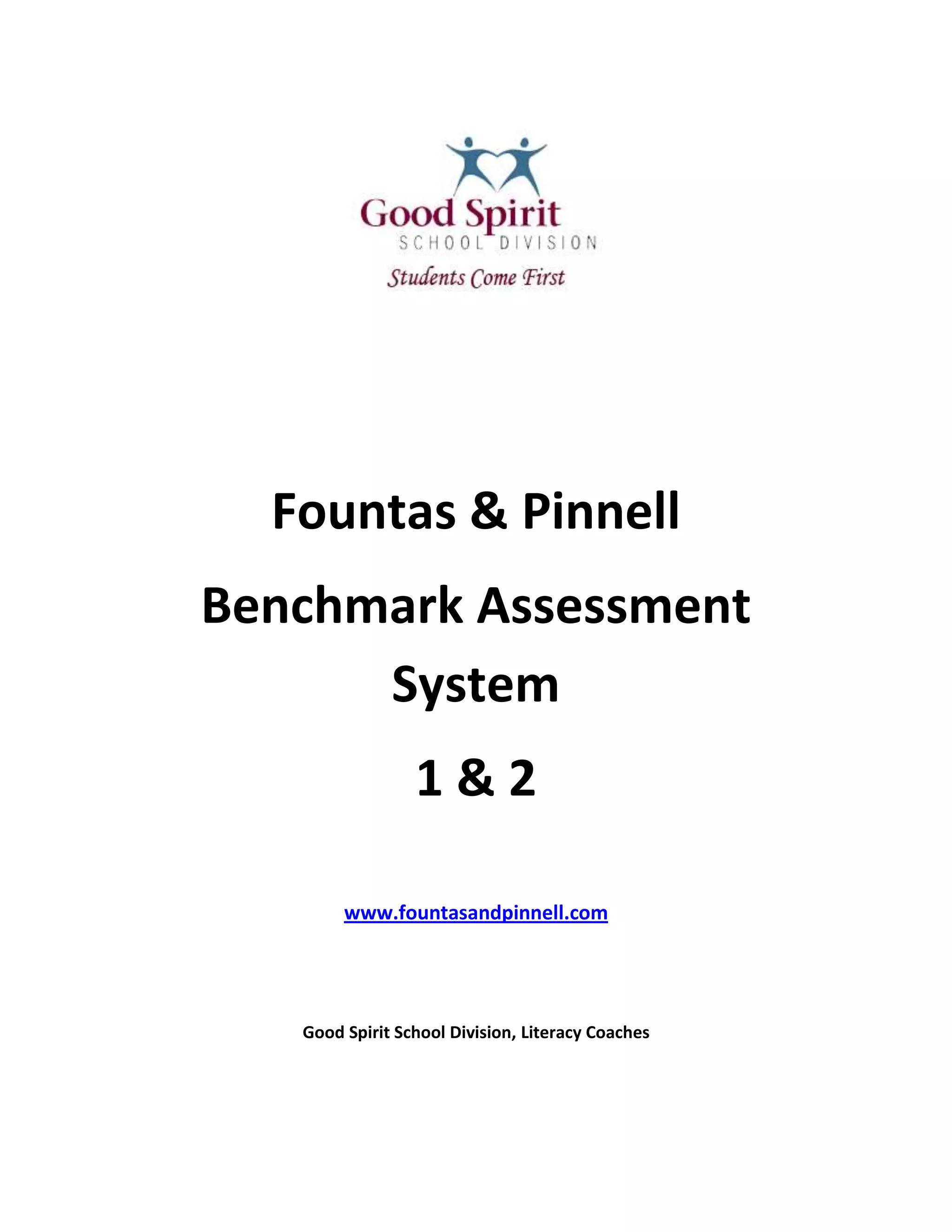 Fountas and Pinnell BAS handout for inservice | DOCX