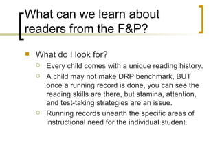 Fountas and Pinnell Benchmark Assessment System 2 | PPT