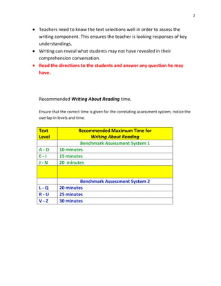 Fountas and pinnell writing assessment | DOCX