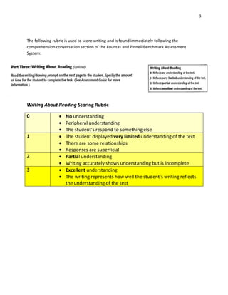 Fountas and pinnell writing assessment | DOCX