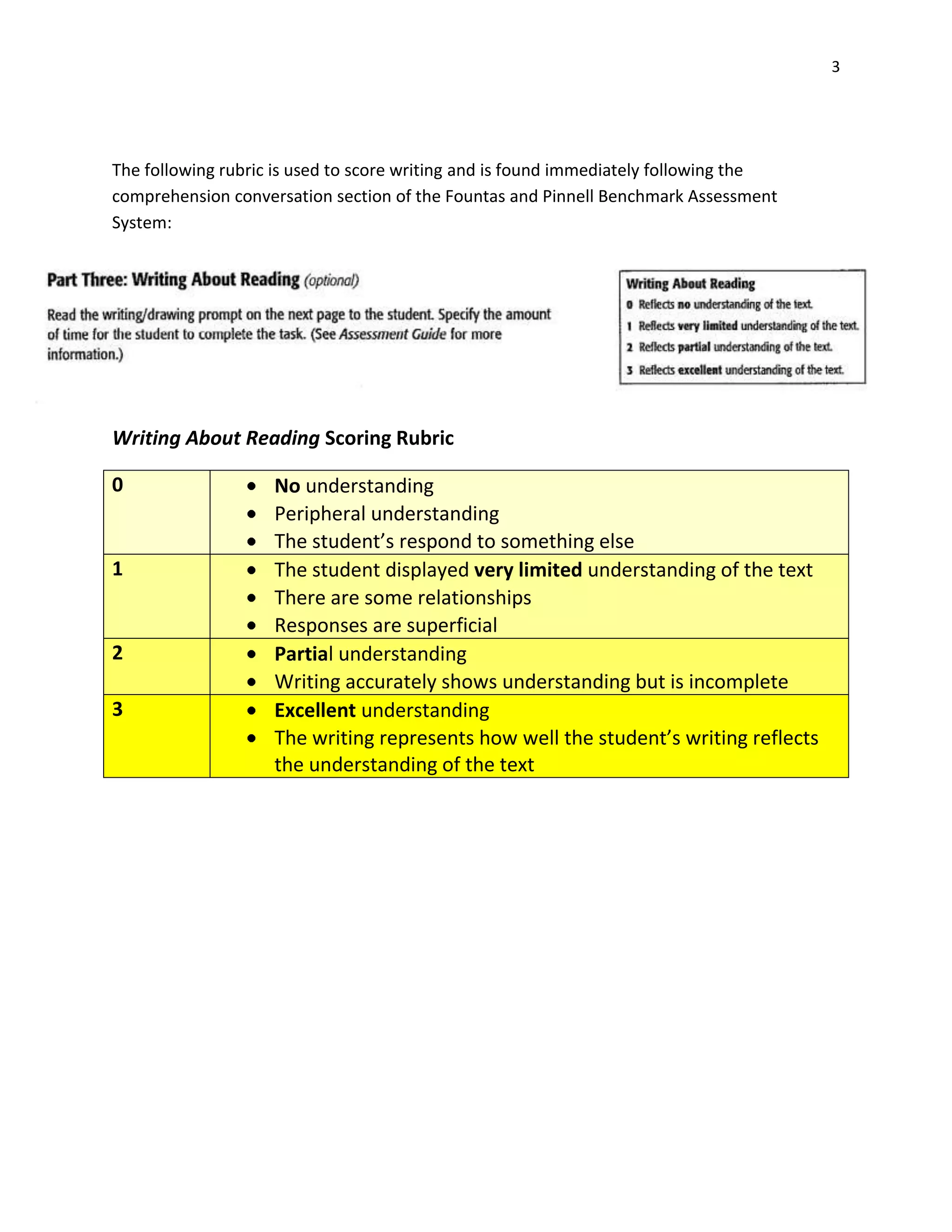 Fountas and pinnell writing assessment | DOCX